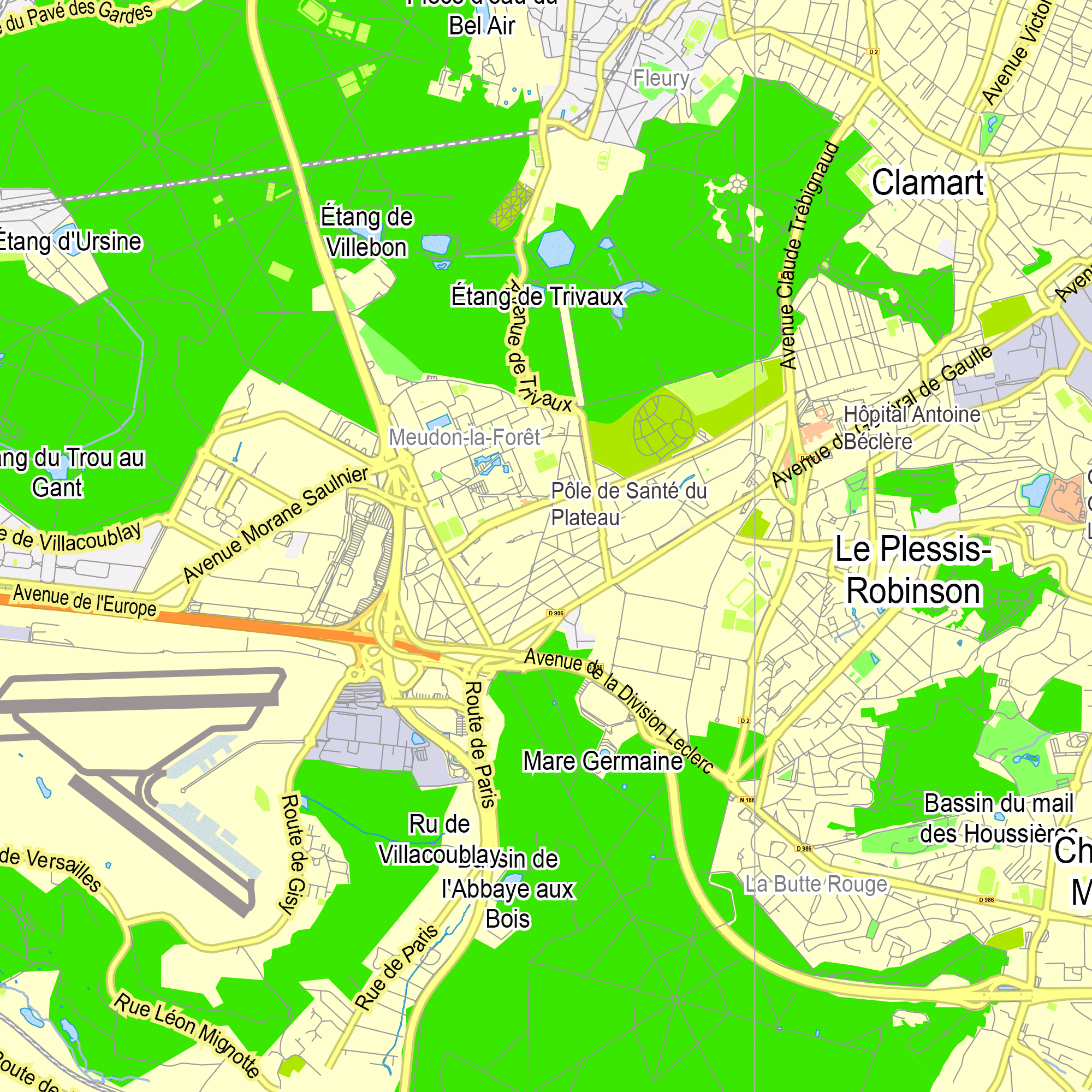 Paris France editable layered PDF Vector Map