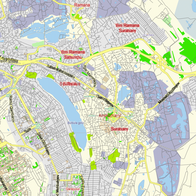 Baku Azerbaijan printable editable PDF layered Vector Map – Maps in ...