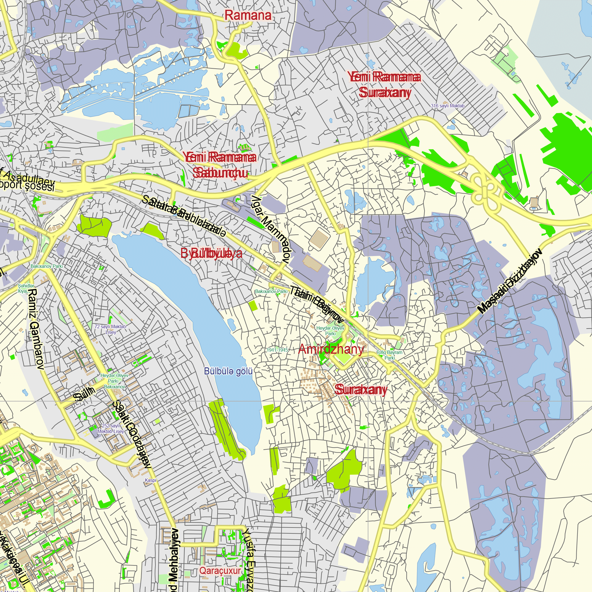 Baku Azerbaijan printable editable PDF layered Vector Map – Maps in ...