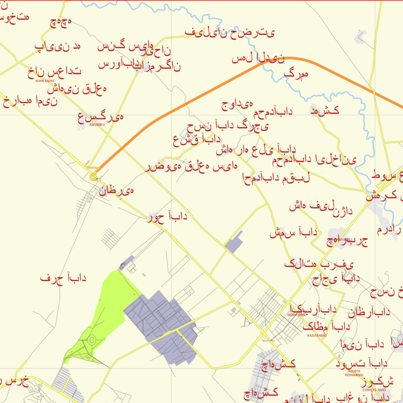 Mashhad Iran printable editable layered PDF Vector Map – Maps in Vector ...