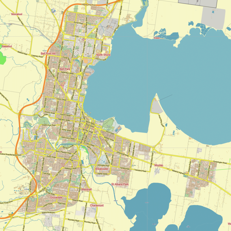 Melbourne Australia printable editable layered PDF Vector Map – Maps in ...