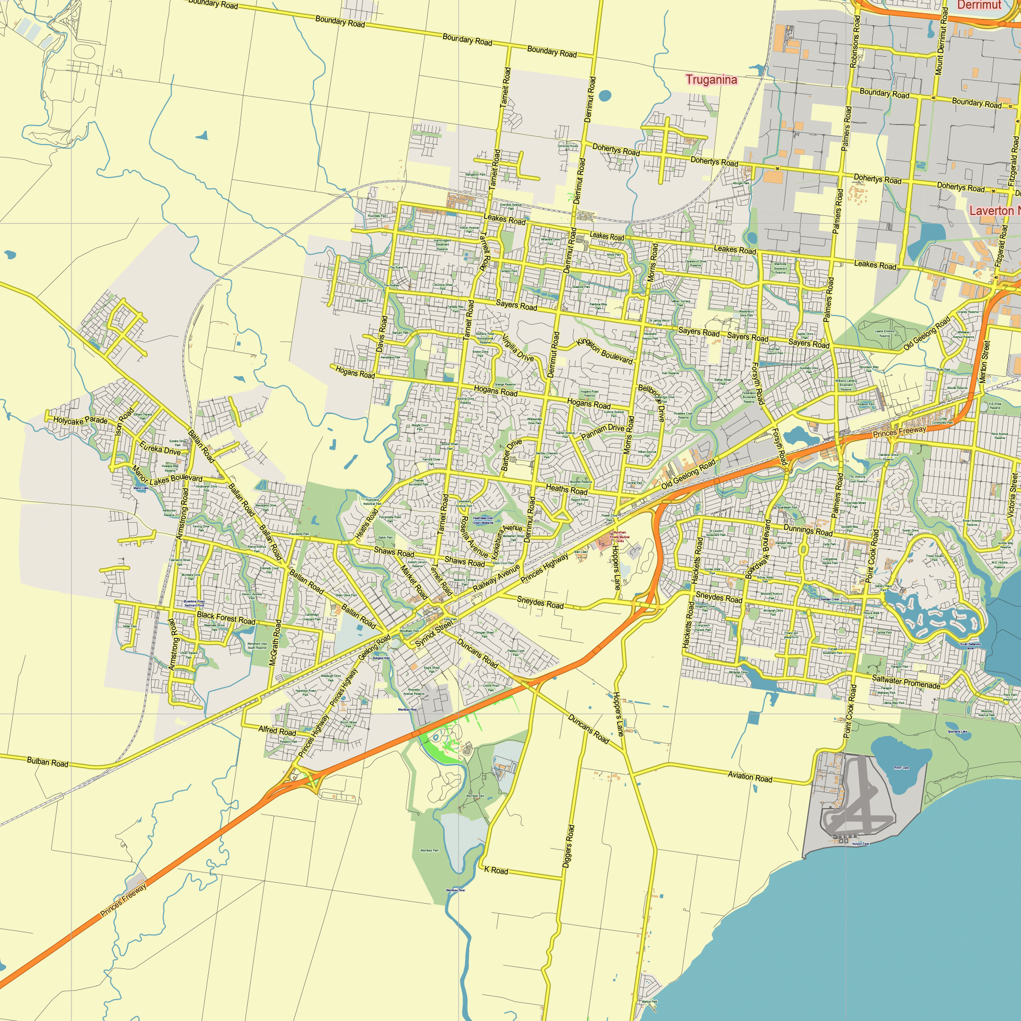 Melbourne Australia printable editable layered PDF Vector Map – Maps in ...