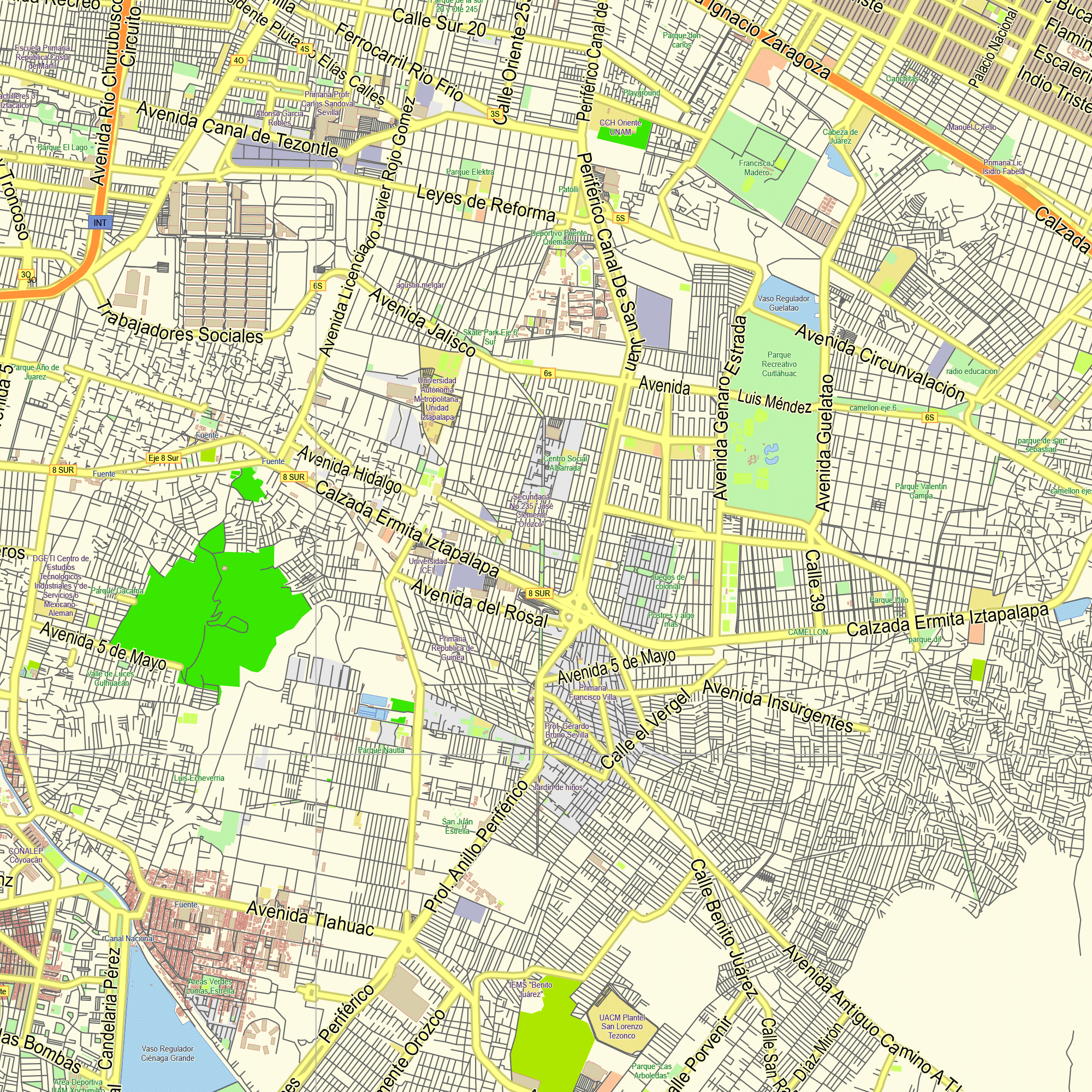 Mexico City Mexico printable editable layered PDF Vector Map – Maps in ...