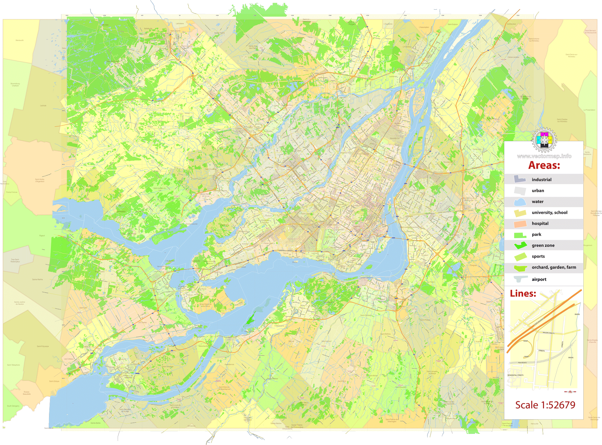 Montreal Canada editable layered PDF Vector Map v.1