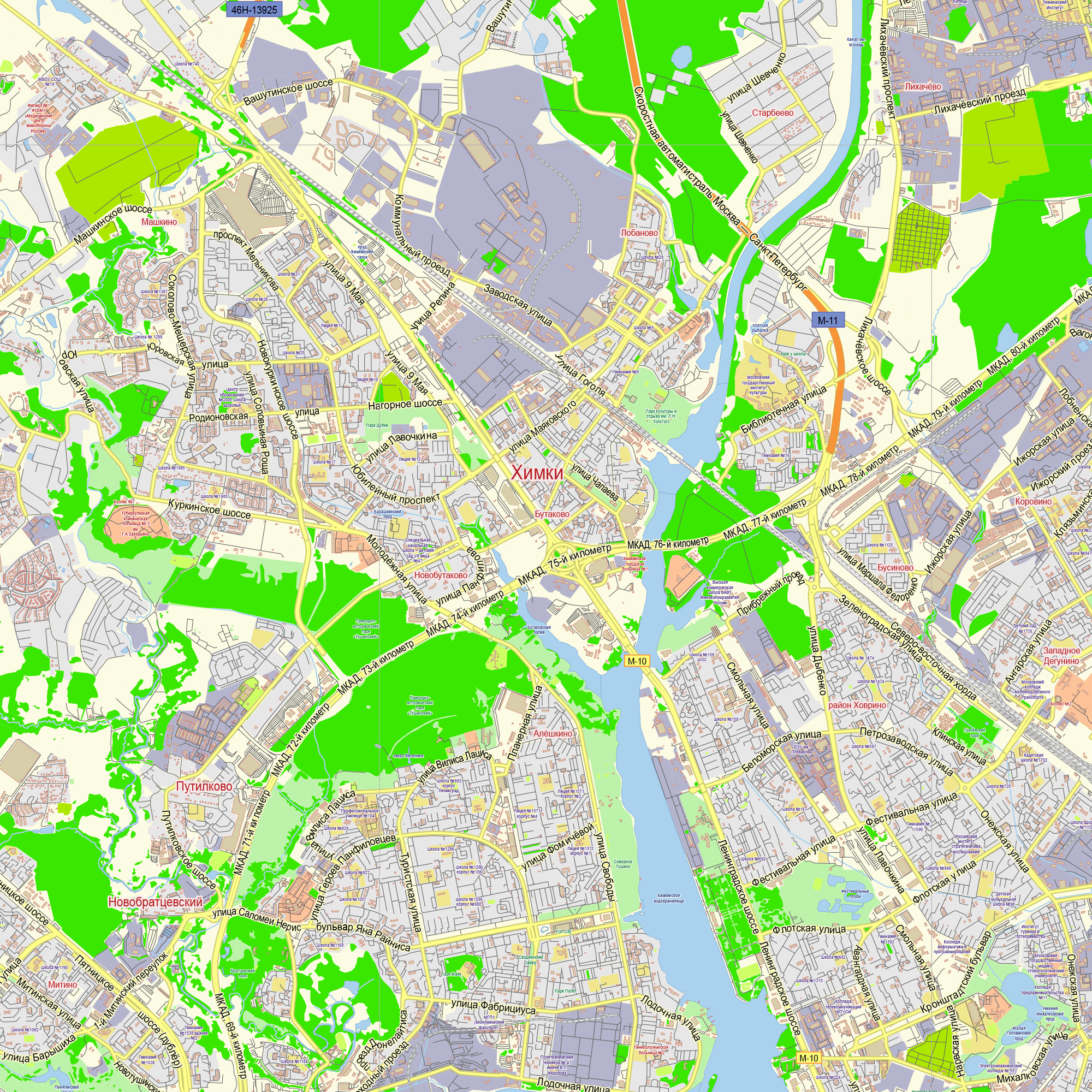 Moscow Russia (Russian) editable layered PDF Vector Map – Maps in ...