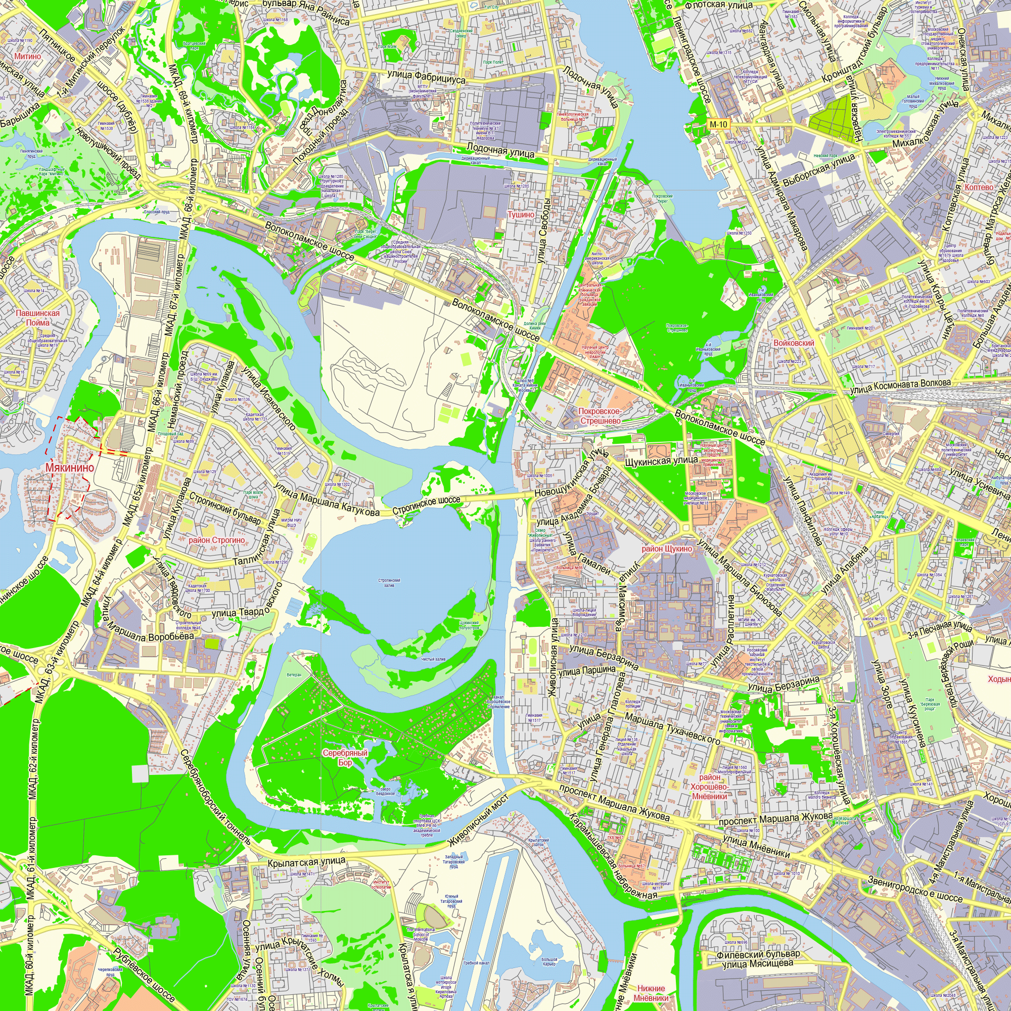 Moscow Russia (Russian) editable layered PDF Vector Map – Maps in ...