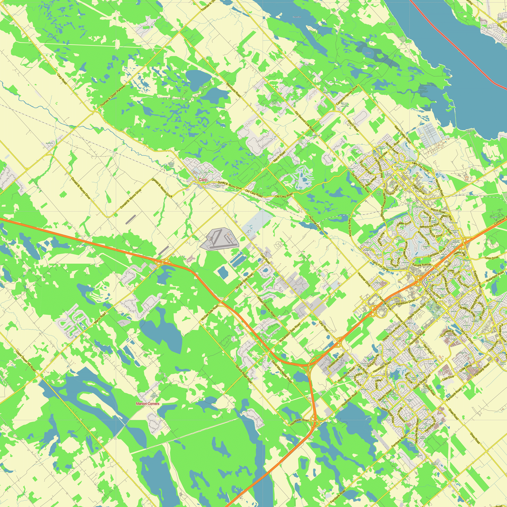 Ottawa Canada editable layered PDF Vector Map – Maps in Vector ...