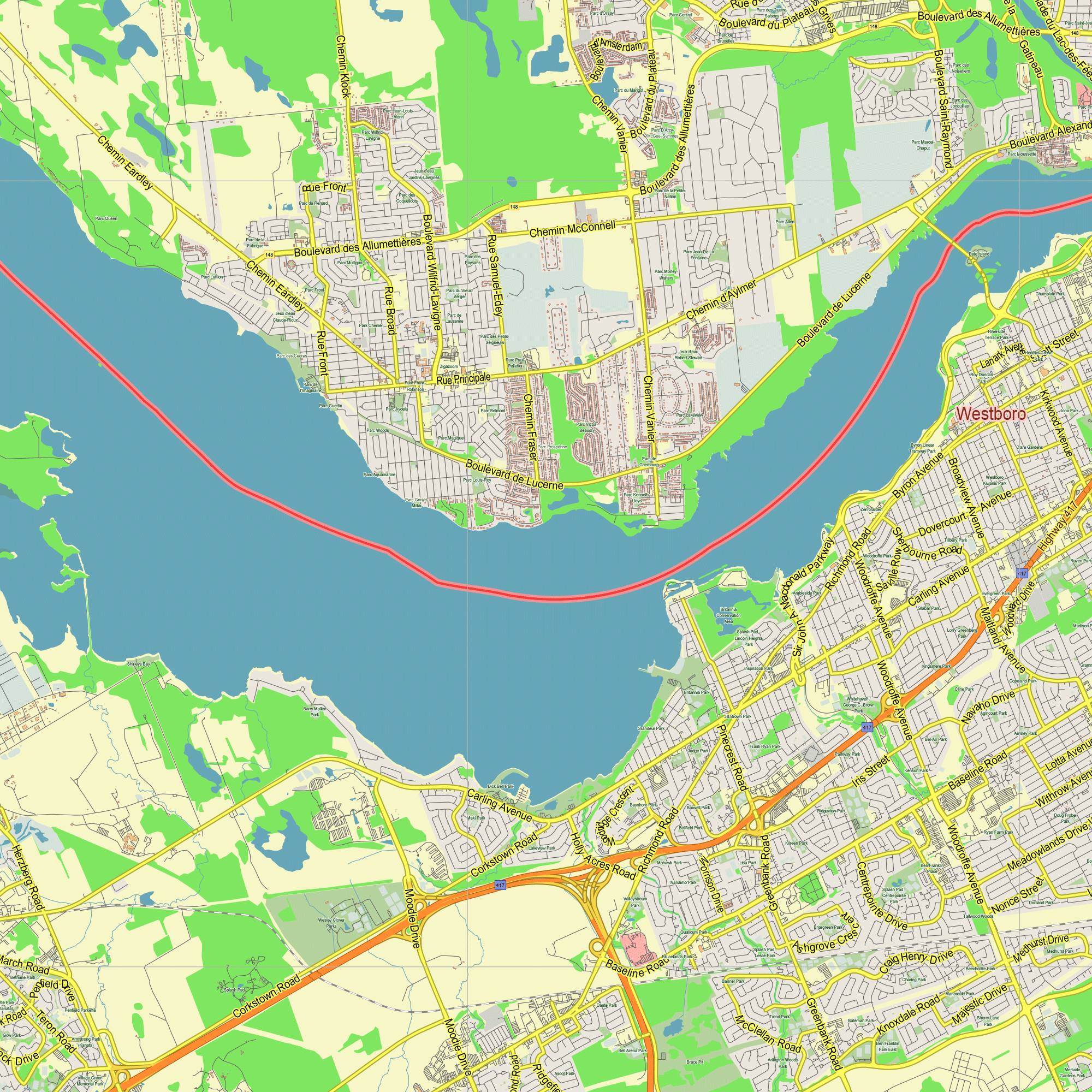 Ottawa Canada editable layered PDF Vector Map – Maps in Vector ...