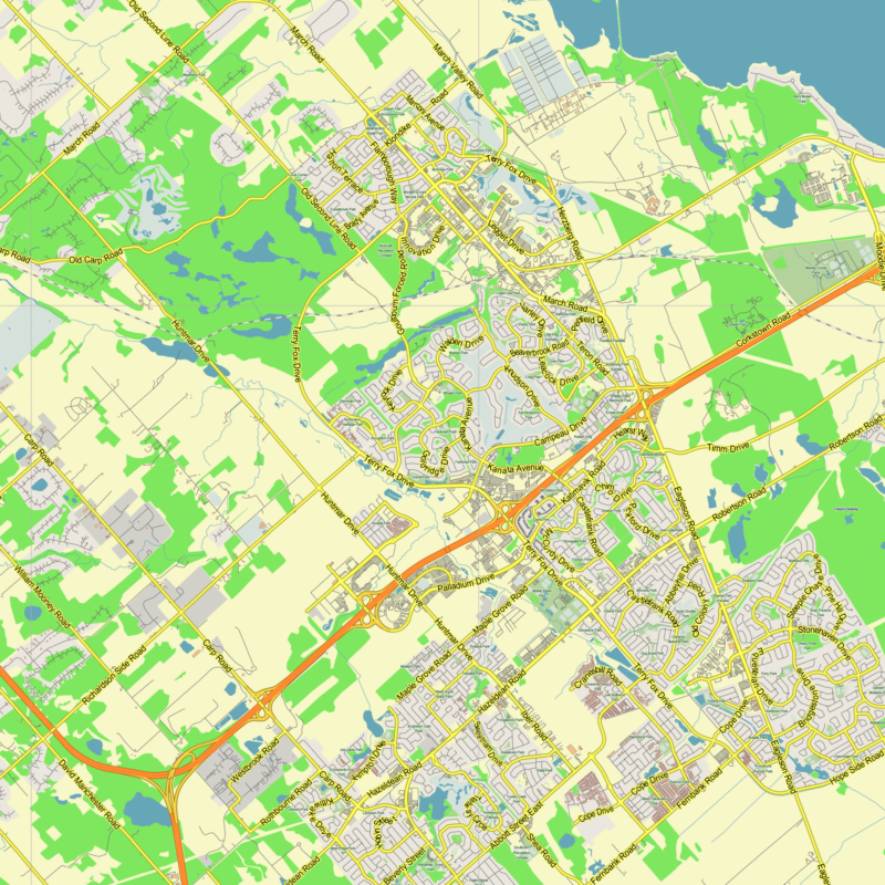 Ottawa Canada editable layered PDF Vector Map – Maps in Vector ...