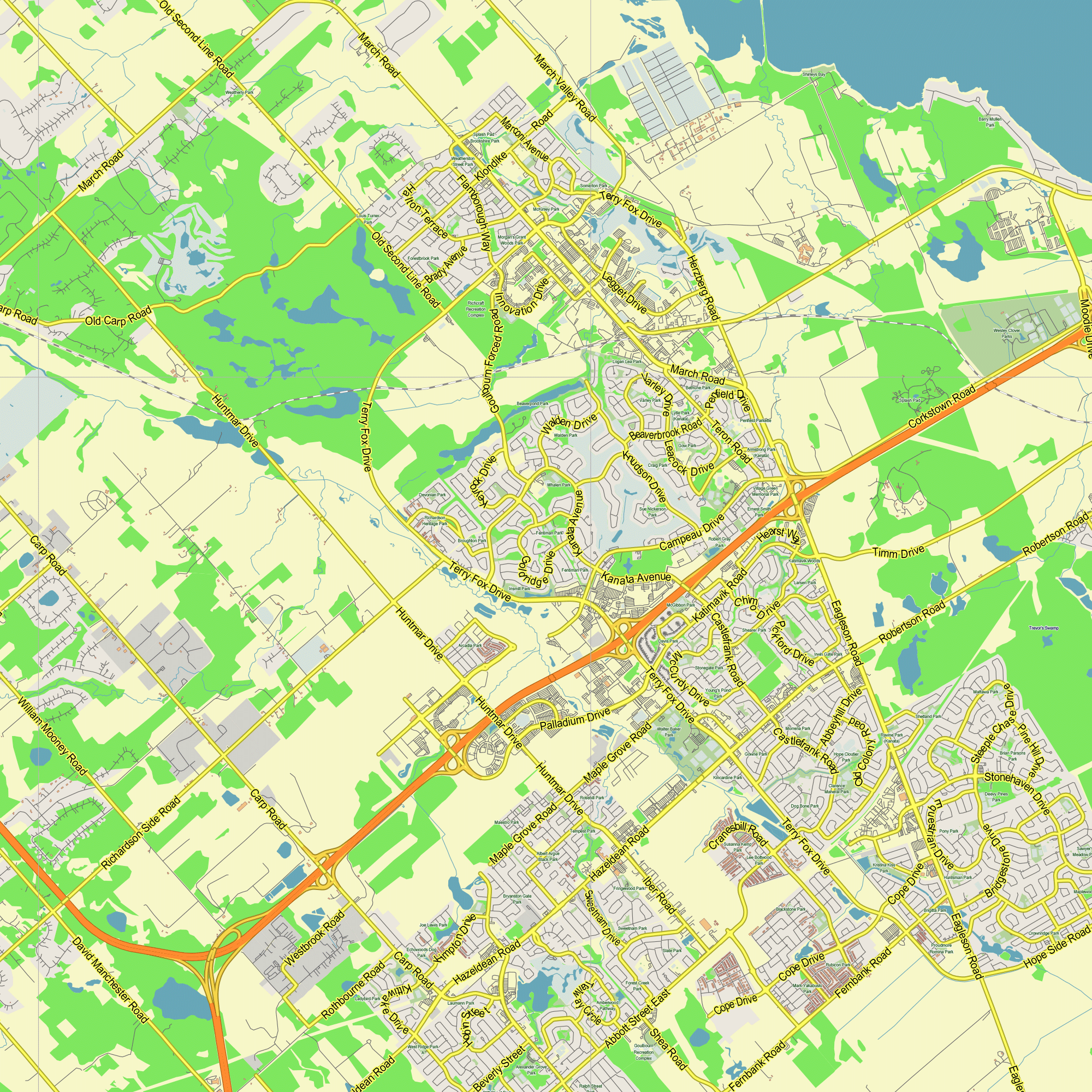Ottawa Canada editable layered PDF Vector Map – Maps in Vector ...