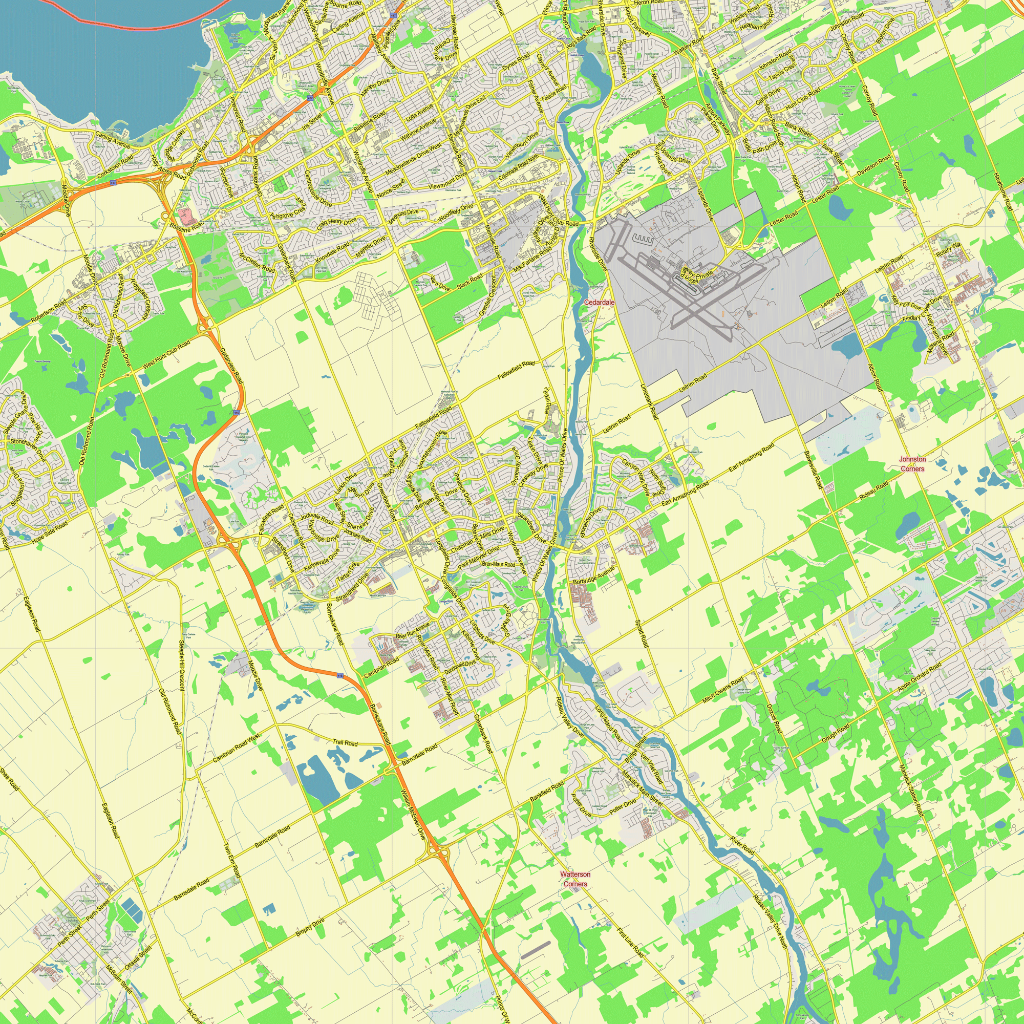 Ottawa Canada editable layered PDF Vector Map – Maps in Vector ...