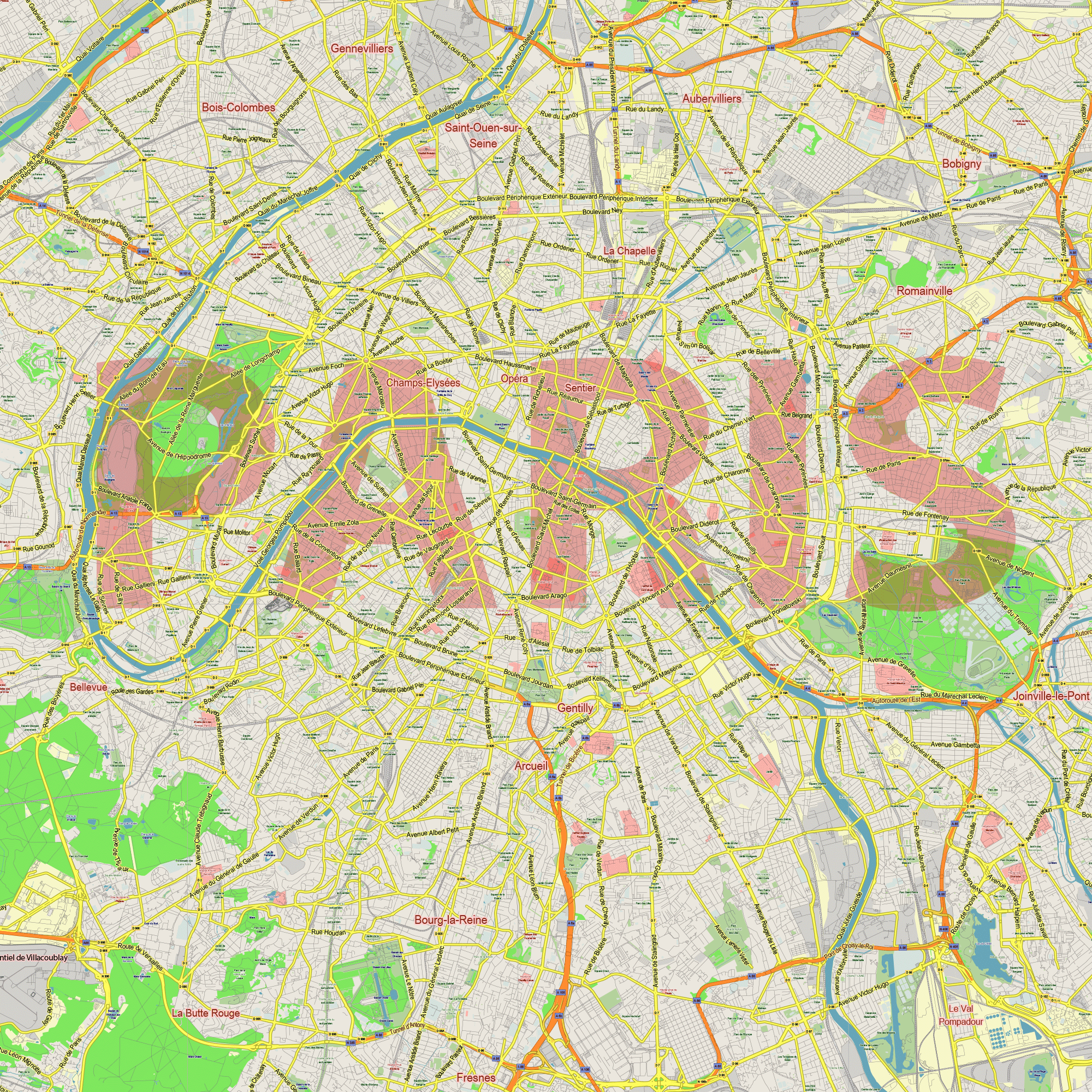 Paris Ile de France editable layered PDF Vector Map – Maps in Vector ...