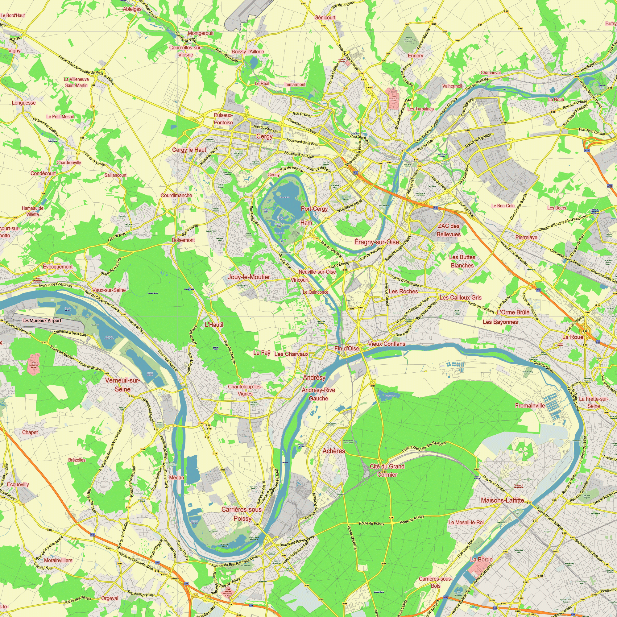 Paris Ile de France editable layered PDF Vector Map – Maps in Vector ...