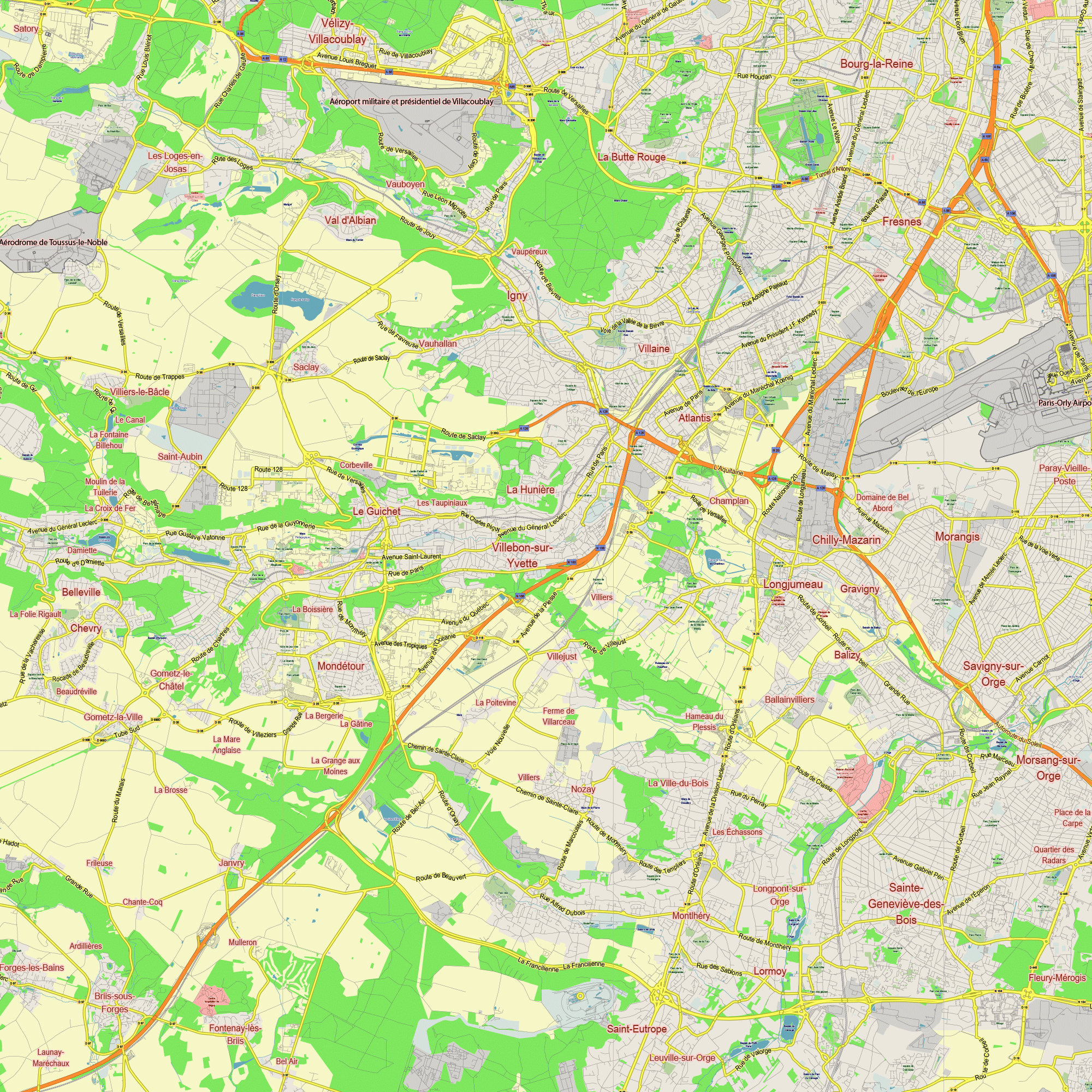 Paris Ile de France editable layered PDF Vector Map – Maps in Vector ...