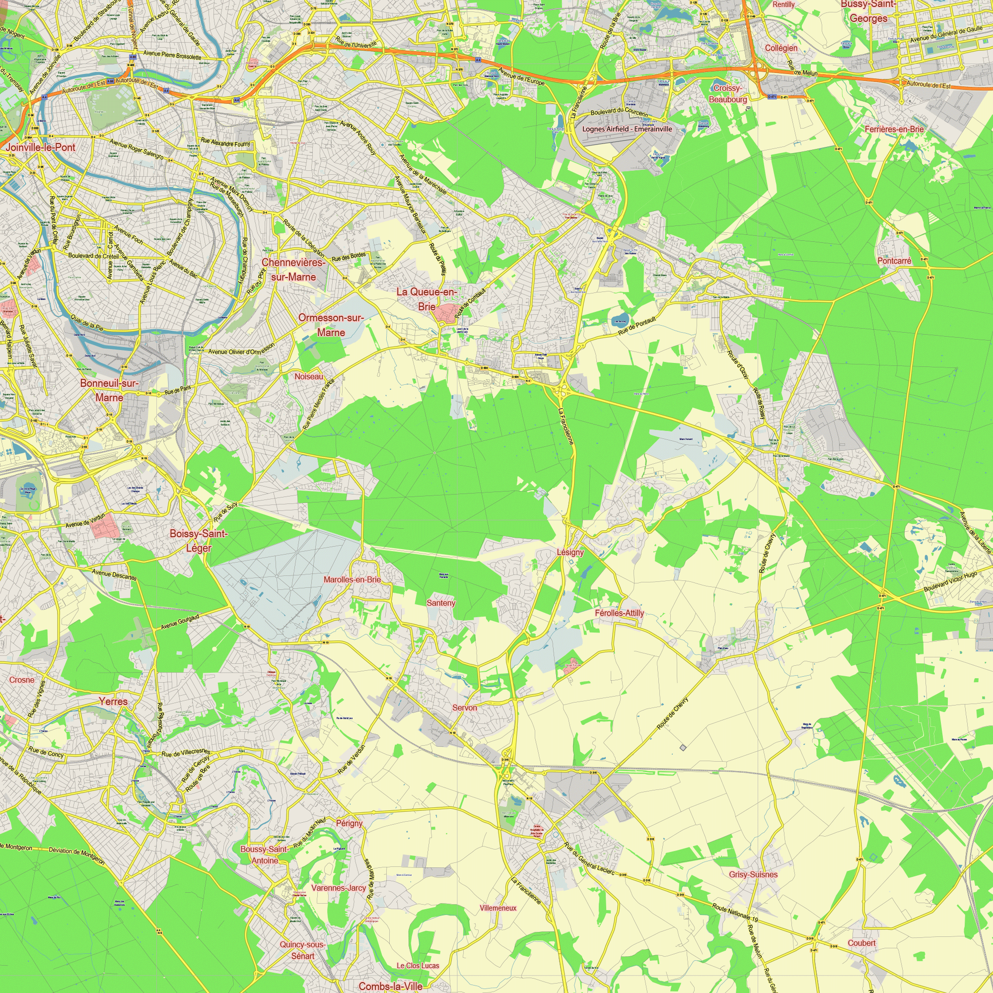 Paris Ile de France editable layered PDF Vector Map – Maps in Vector ...