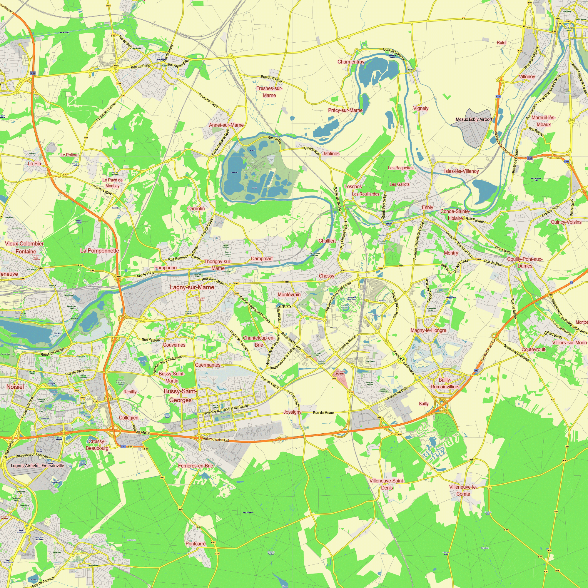 Paris Ile de France editable layered PDF Vector Map – Maps in Vector ...