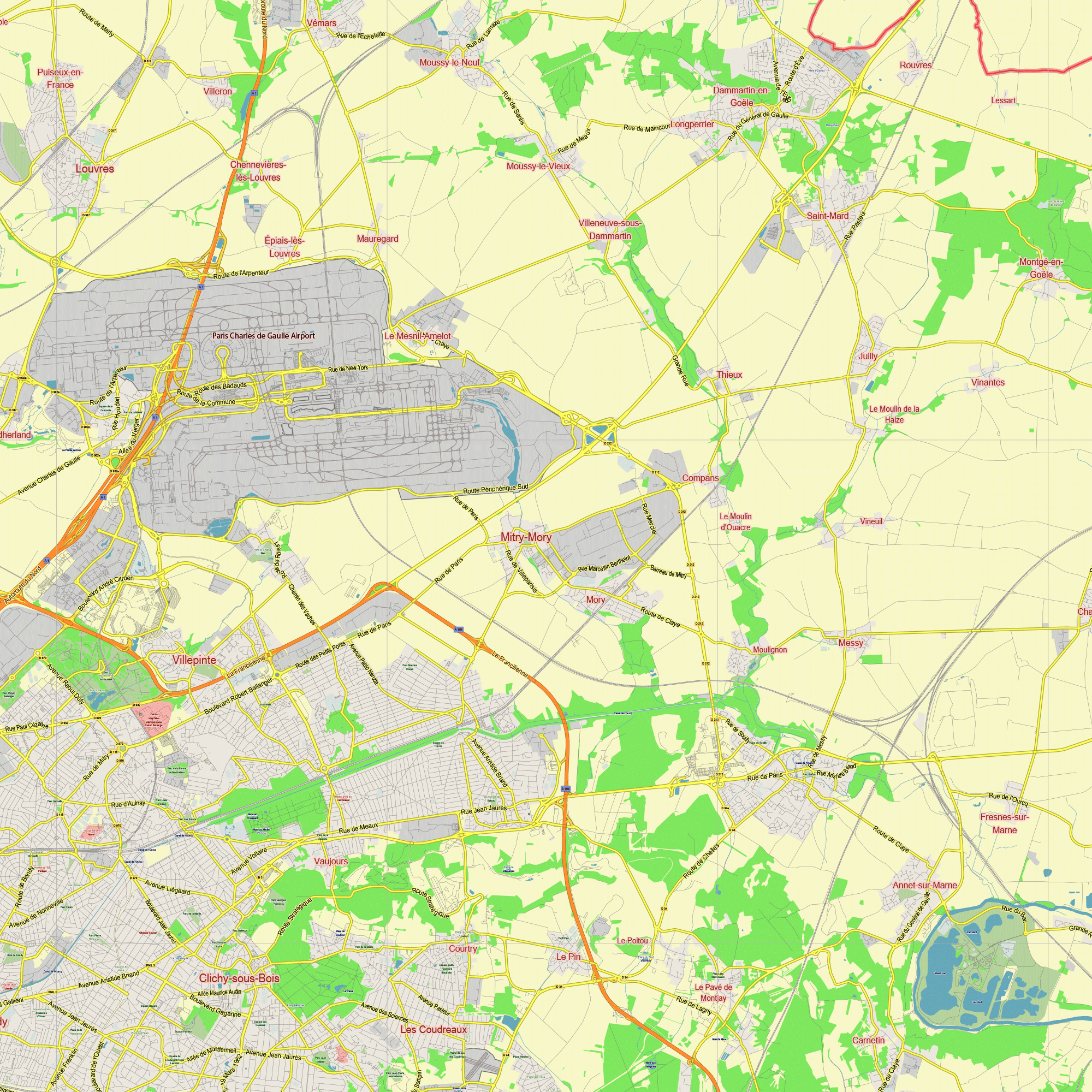 Paris Ile de France editable layered PDF Vector Map – Maps in Vector ...