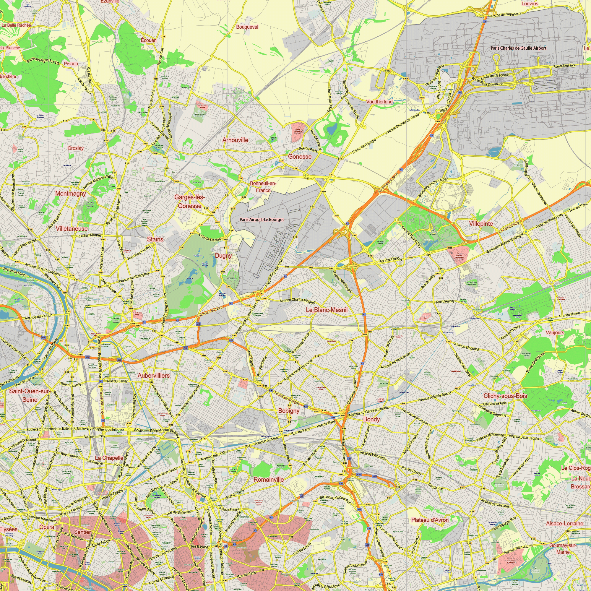 Paris Ile de France editable layered PDF Vector Map – Maps in Vector ...