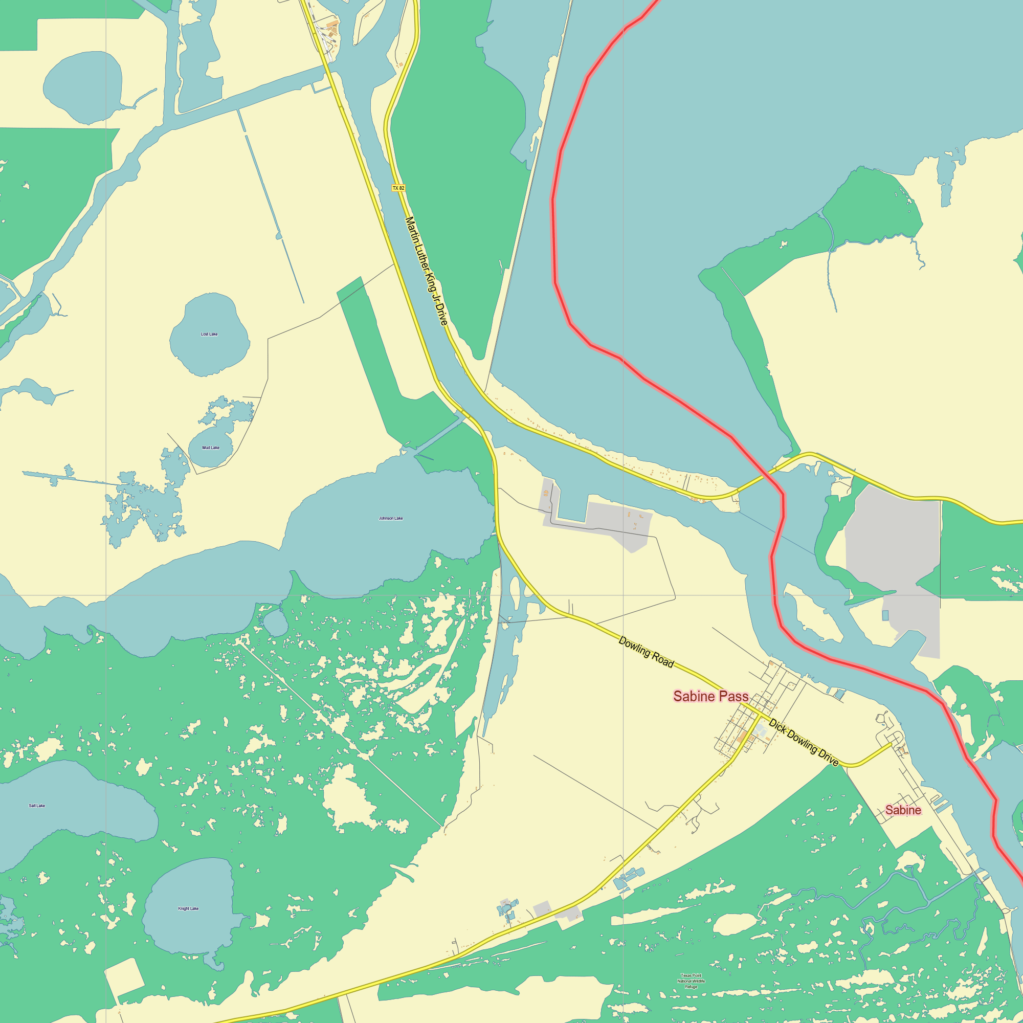 Port Arthur Texas US editable layered PDF Vector Map