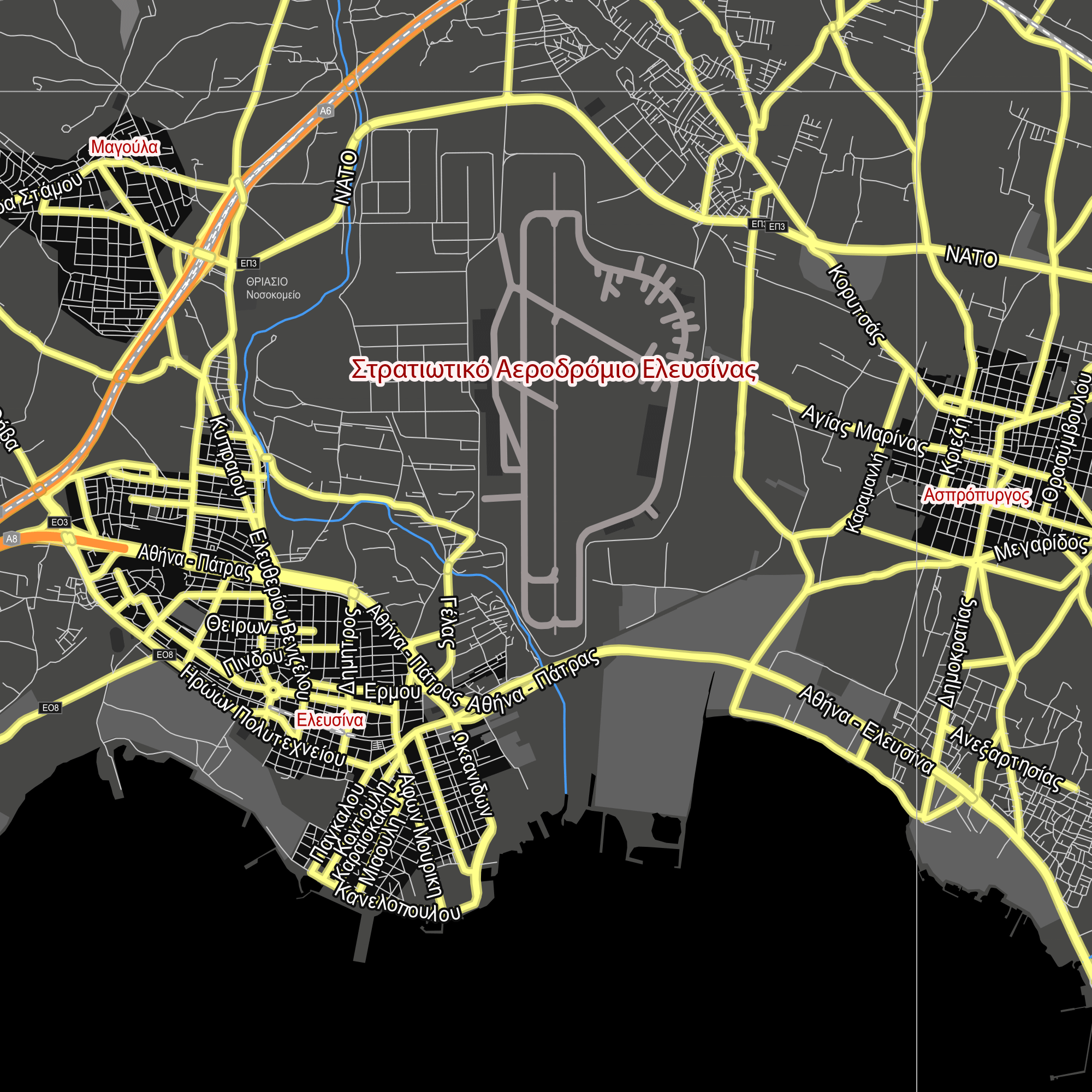Athens Greece printable editable PDF layered Vector Map BW – Maps in ...