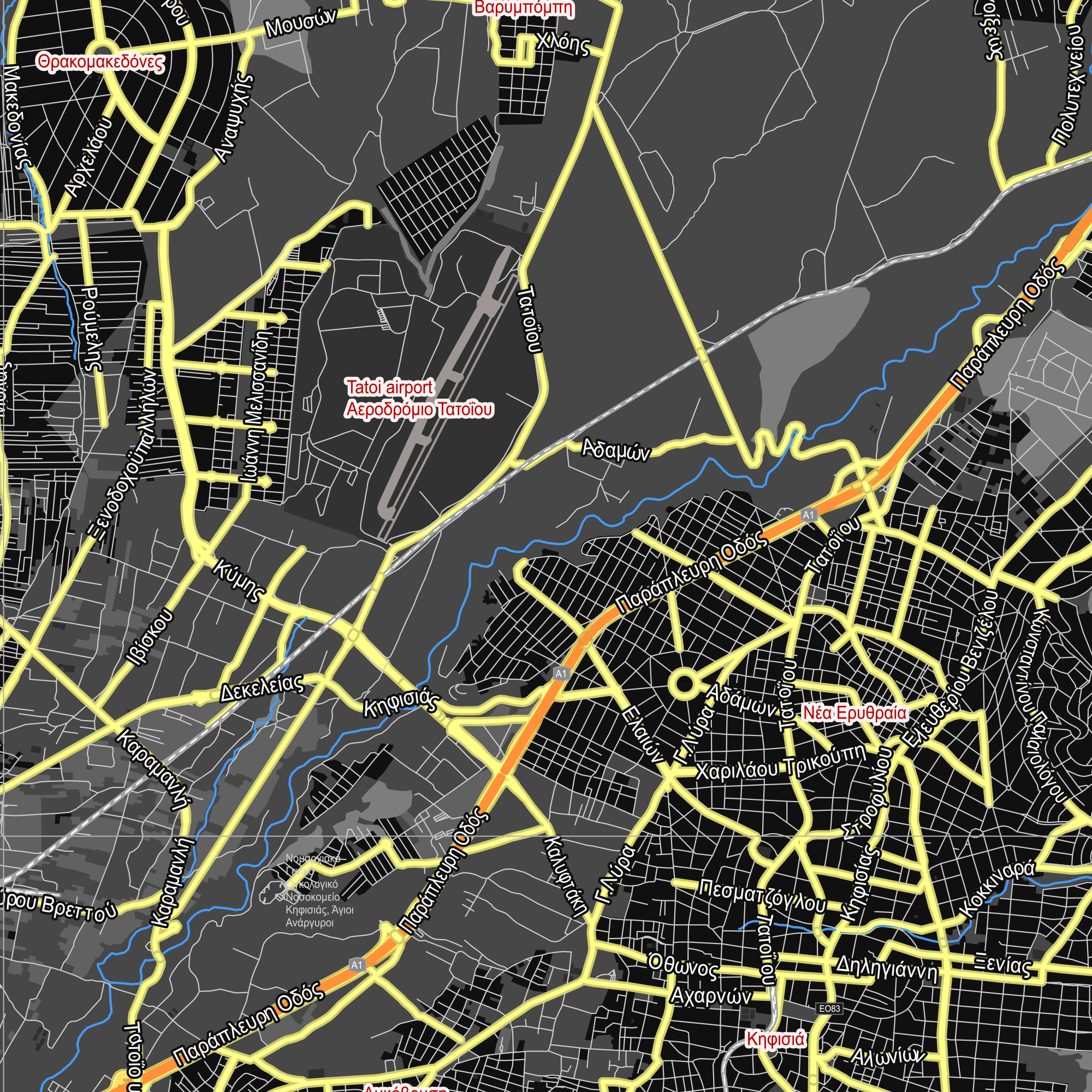 Athens Greece printable editable PDF layered Vector Map BW – Maps in ...