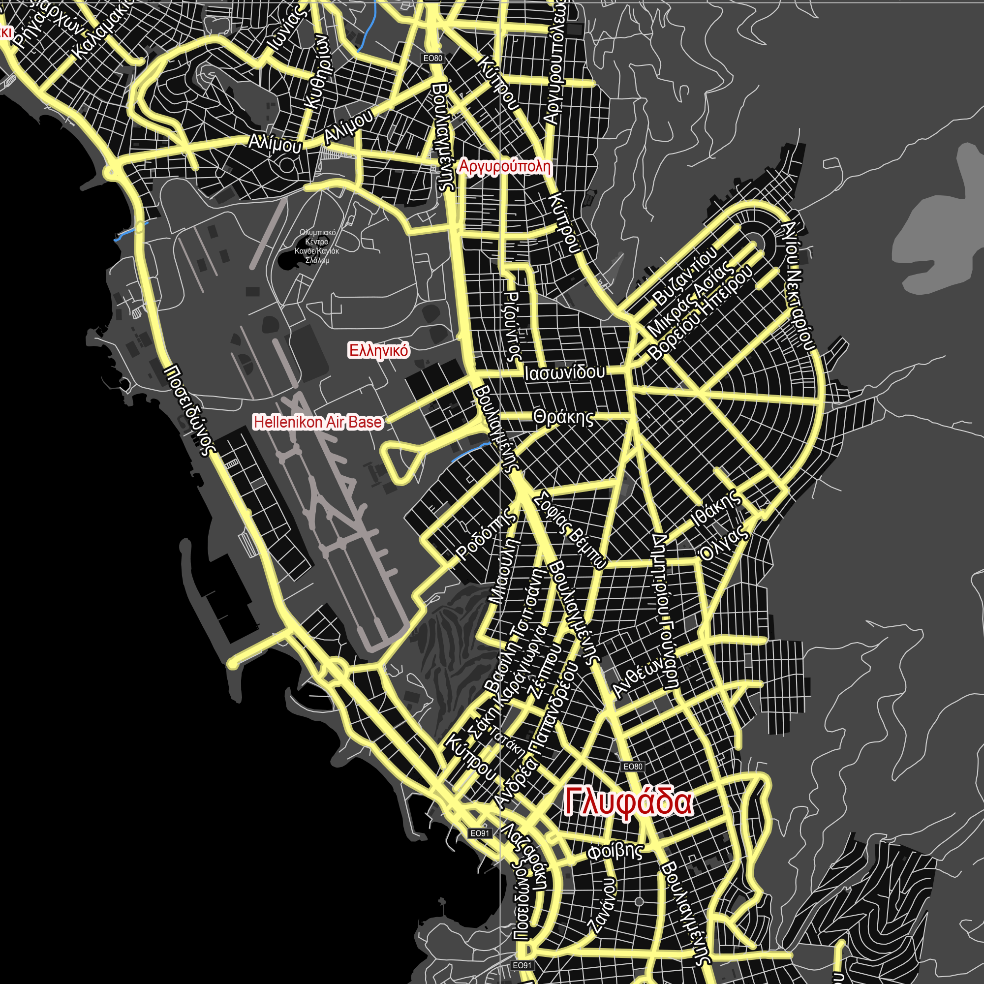 Athens Greece printable editable PDF layered Vector Map BW – Maps in ...