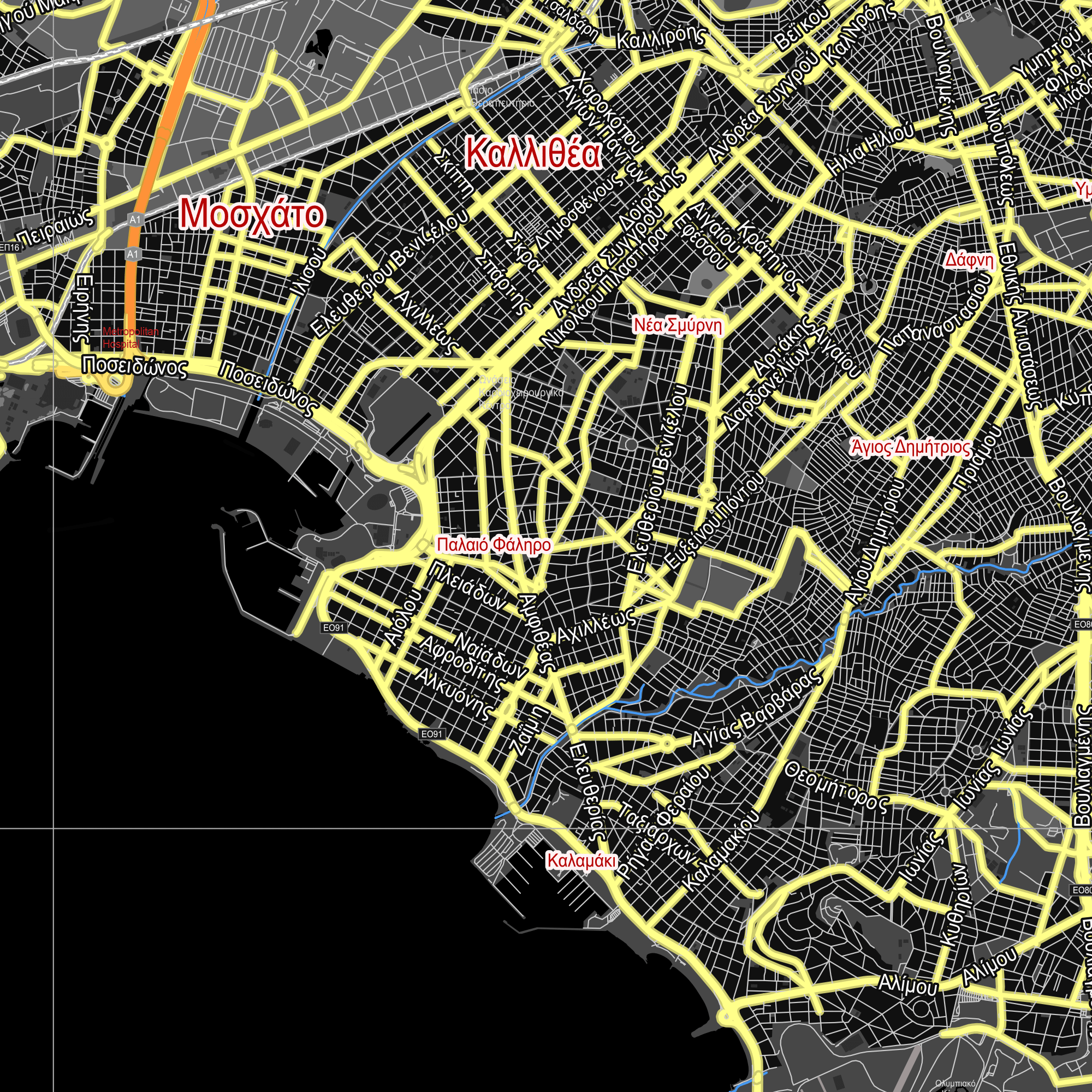 Athens Greece printable editable PDF layered Vector Map BW – Maps in ...