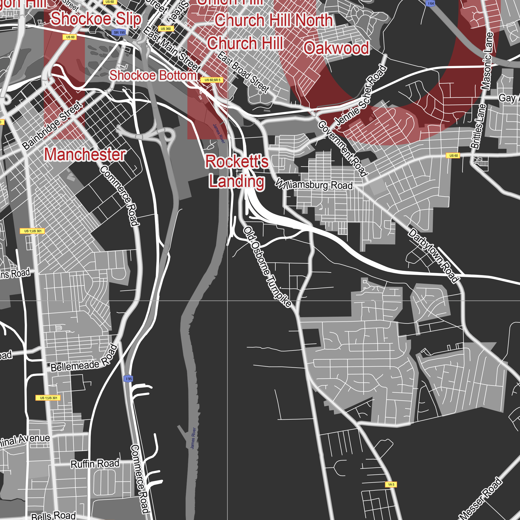 Richmond Virginia US editable layered PDF Vector Map v.1