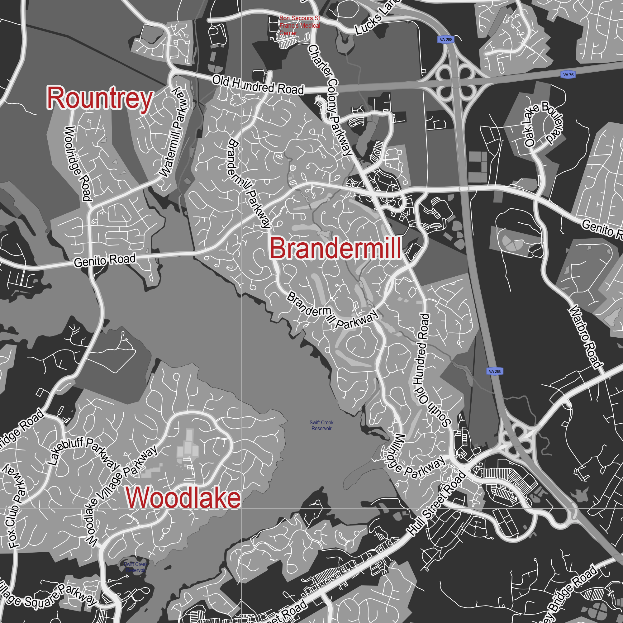 Richmond Virginia US editable layered PDF Vector Map v.1