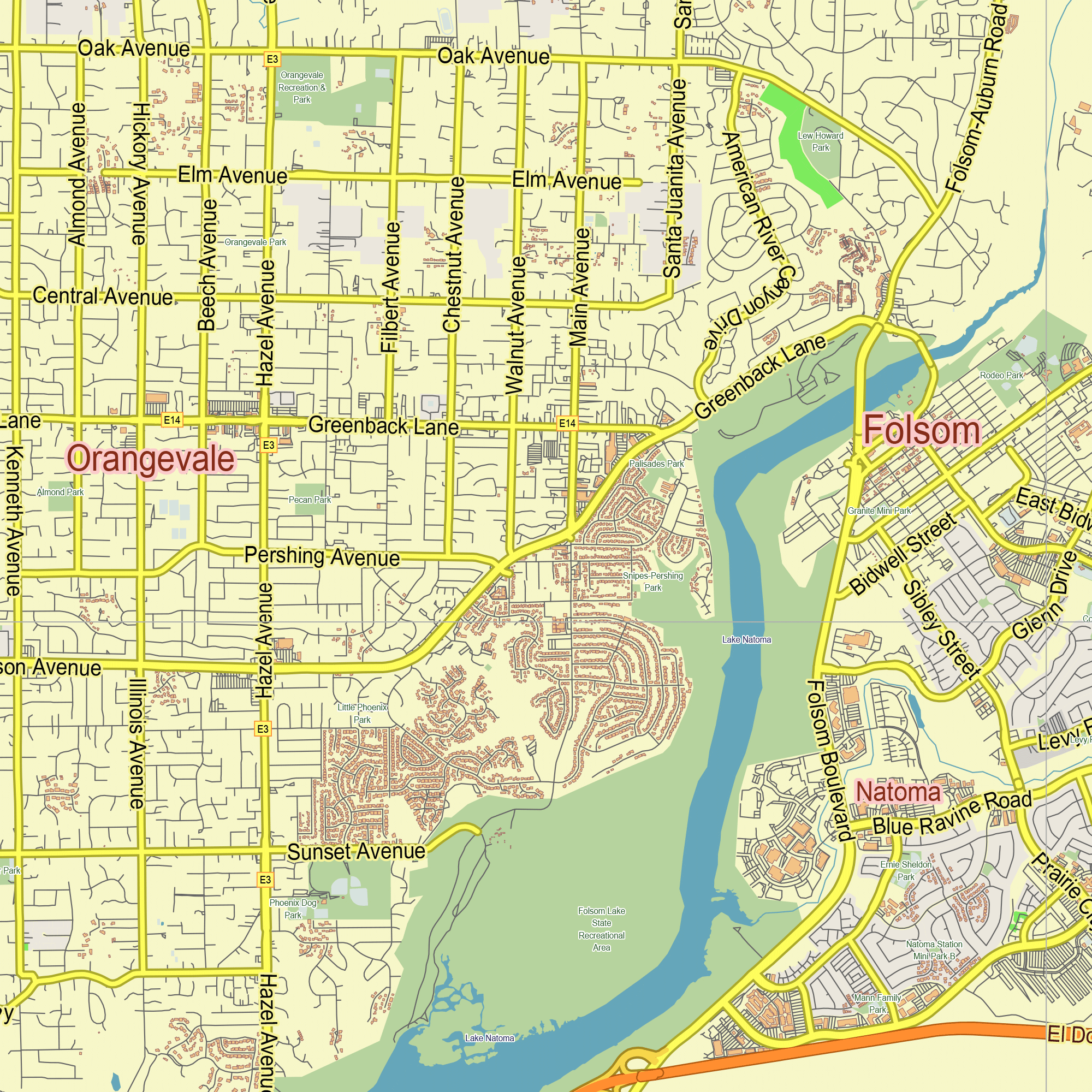 Sacramento California US editable layered PDF Vector Map