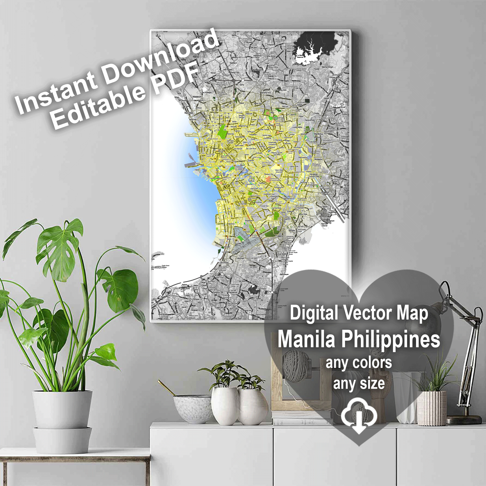 Manila Philippines editable layered PDF Vector Map – Maps in Vector ...