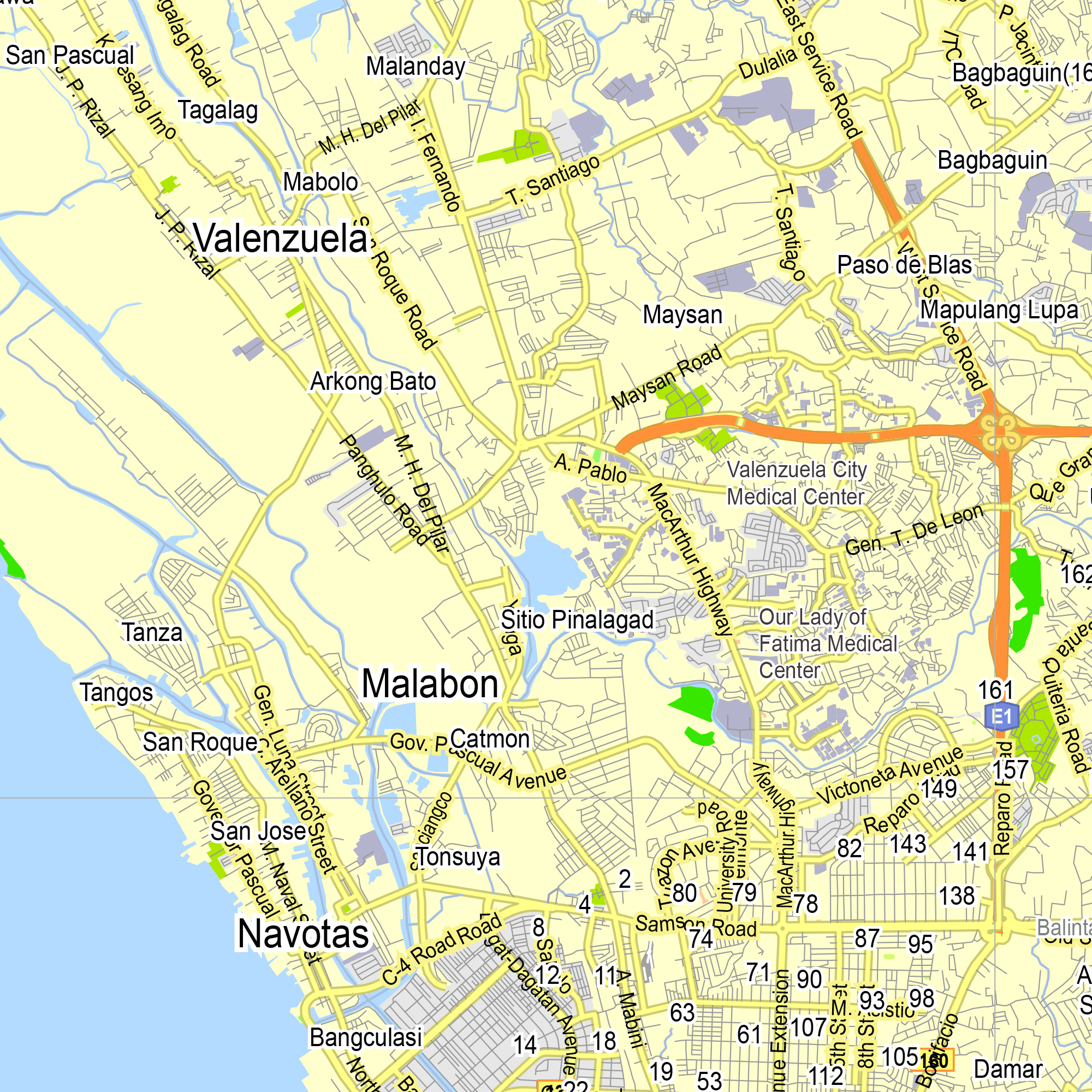 Manila Philippines editable layered PDF Vector Map – Maps in Vector ...