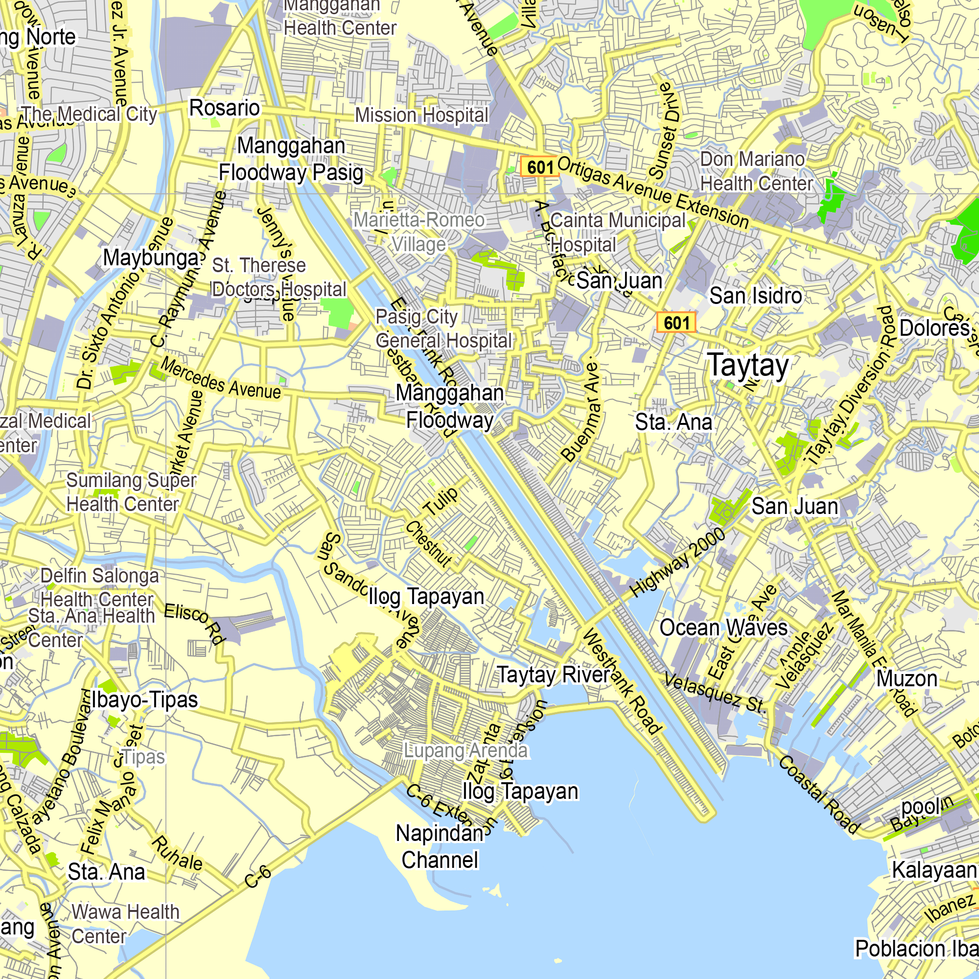 Manila Philippines editable layered PDF Vector Map – Maps in Vector ...