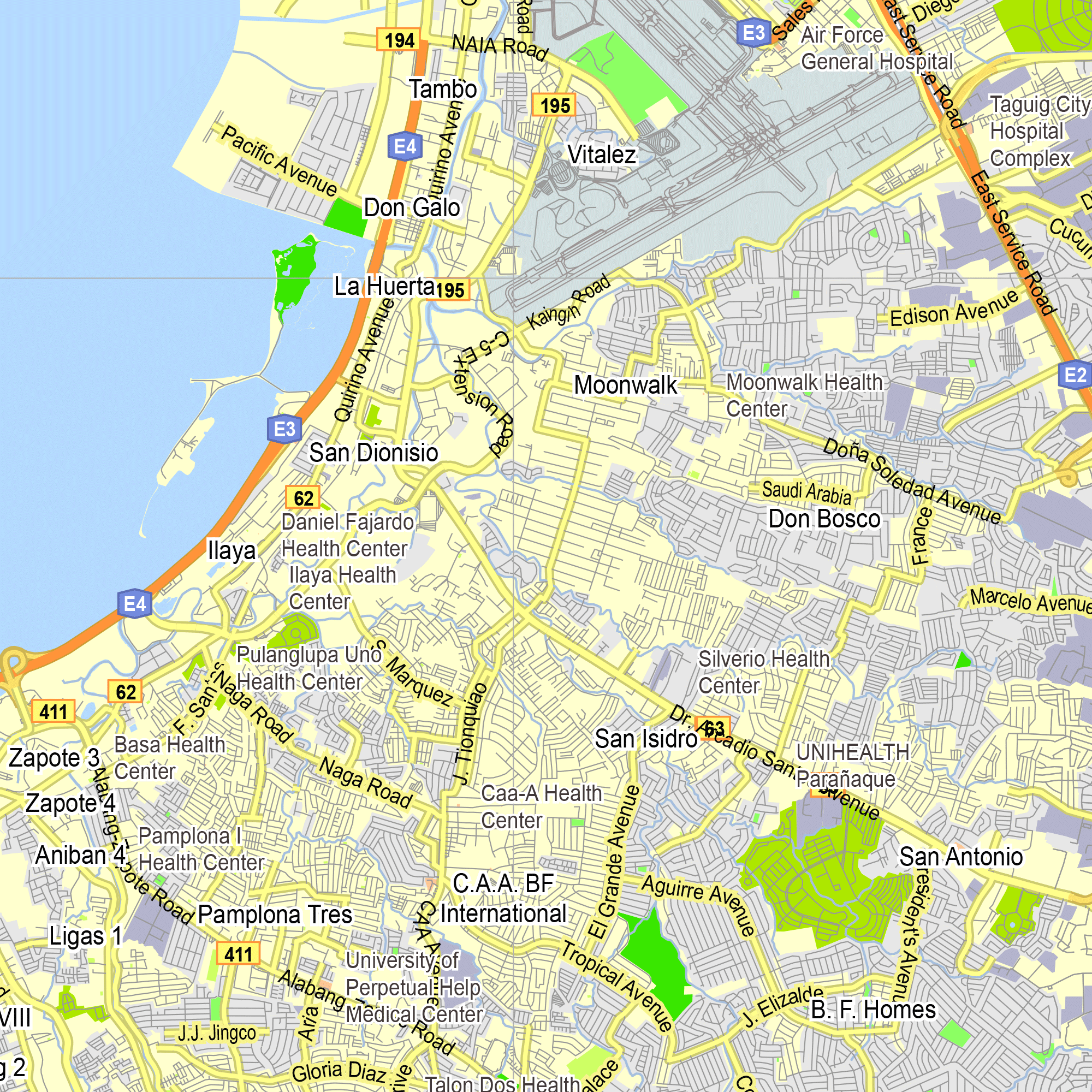 Manila Philippines editable layered PDF Vector Map – Maps in Vector ...