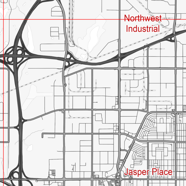 Edmonton Canada Map Vector City Plan Low Detailed (simple white) Street ...