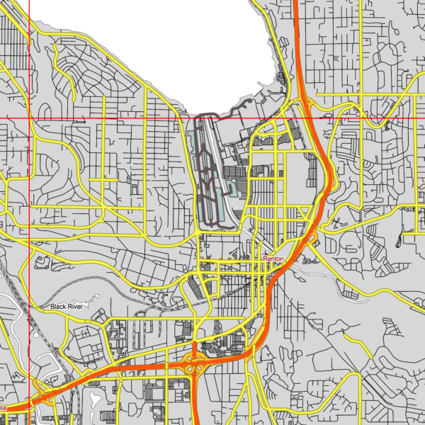 Seattle Washington US Map Vector City Plan Low Detailed (simple white ...