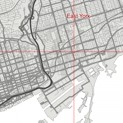 Toronto Canada Map Vector City Plan Low Detailed (simple BLANK version ...