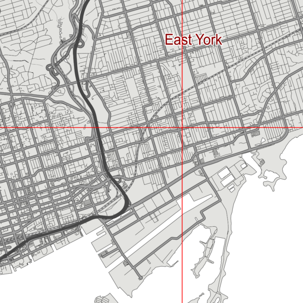 Toronto Canada Map Vector City Plan Low Detailed (simple BLANK version ...