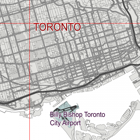 Toronto Canada Map Vector City Plan Low Detailed (simple BLANK version ...