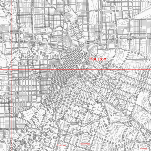 Houston Texas US Map Vector City Plan Low Detailed (simple white ...