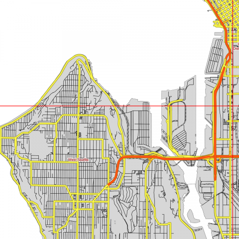 Seattle Washington US Map Vector City Plan Low Detailed (simple white ...