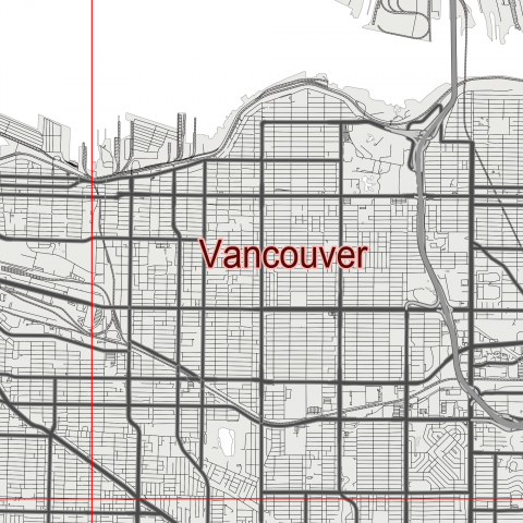 Vancouver Canada Map Vector City Plan Low Detailed (simple BLANK ...