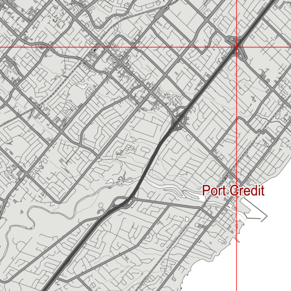Toronto Canada Map Vector City Plan Low Detailed (simple BLANK version ...
