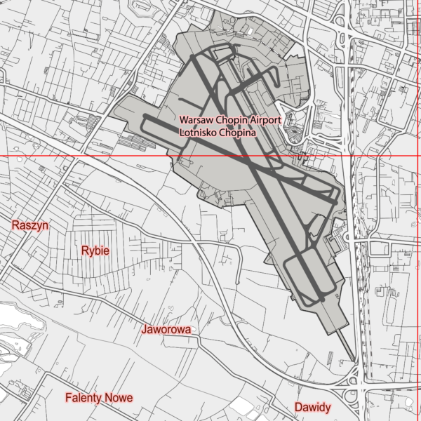 Warsaw Poland PDF Vector Map: City Plan Low Detailed (simple BLANK ...