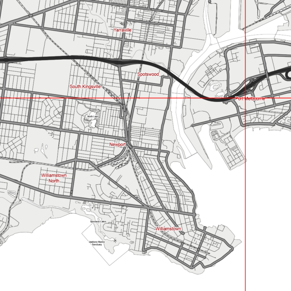 Melbourne Australia Map Vector City Plan Low Detailed (simple white ...