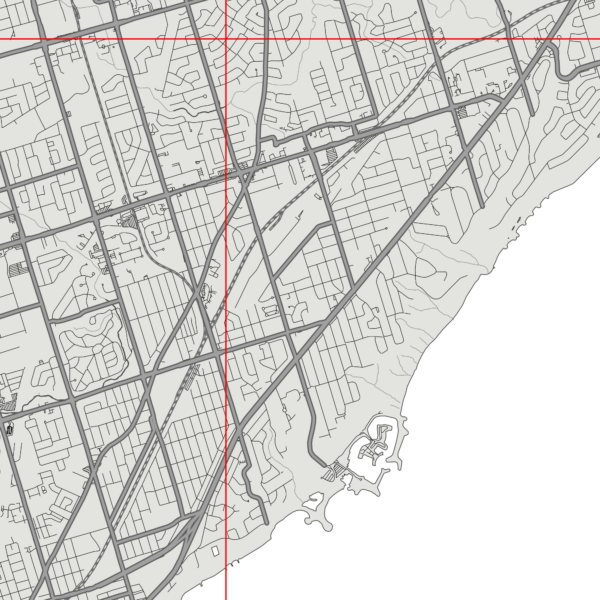 Toronto Canada Map Vector City Plan Low Detailed (simple BLANK version ...