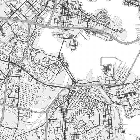 Baltimore Maryland US Map Vector City Plan Low Detailed (simple white ...
