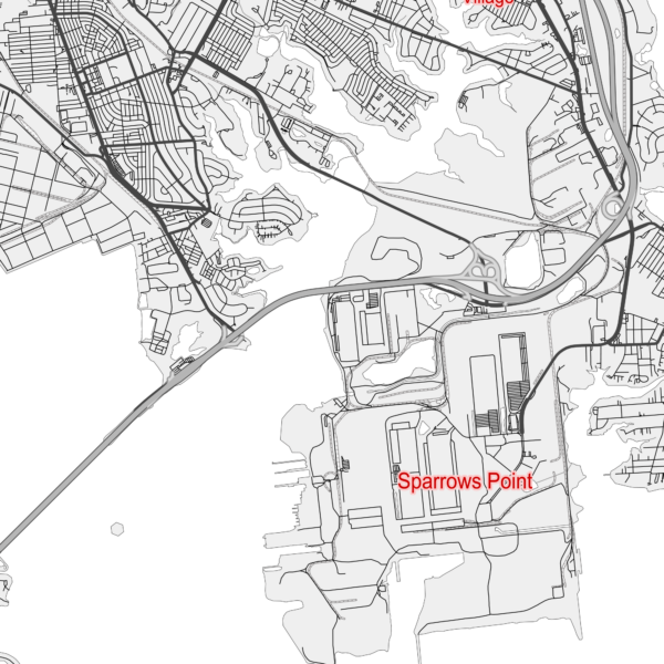 Baltimore Maryland US Map Vector City Plan Low Detailed (simple white ...