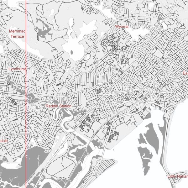 Boston Massachusetts US Map Vector City Plan Low Detailed (simple white ...