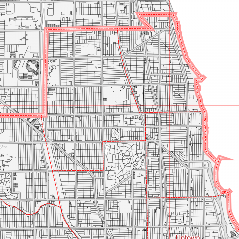 Chicago Illinois US Map Vector City Plan Low Detailed (simple white ...